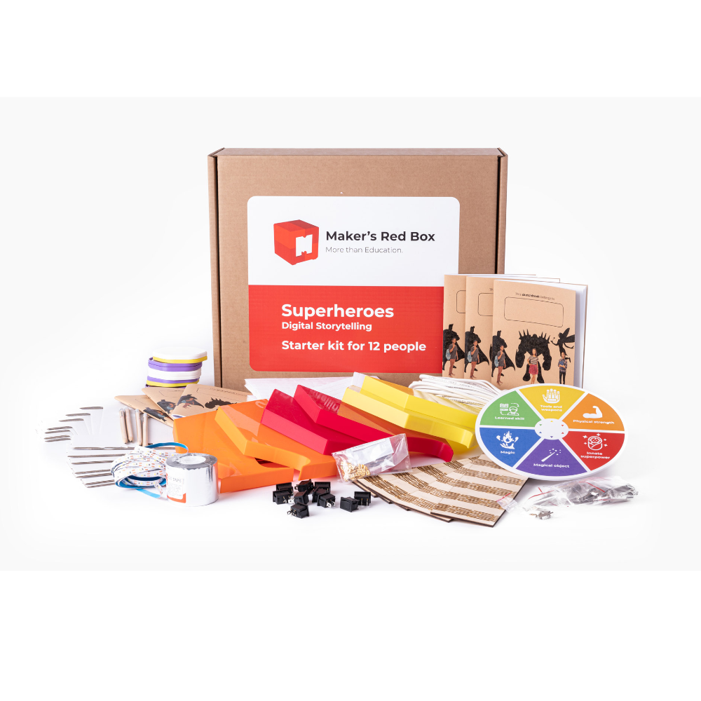 Maker's Red Box Superheroes Digital Storytelling & Supplies Starter Kit ...