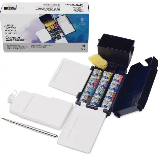 Cotman Watercolour Field Box 12 Half Pans-SG Education